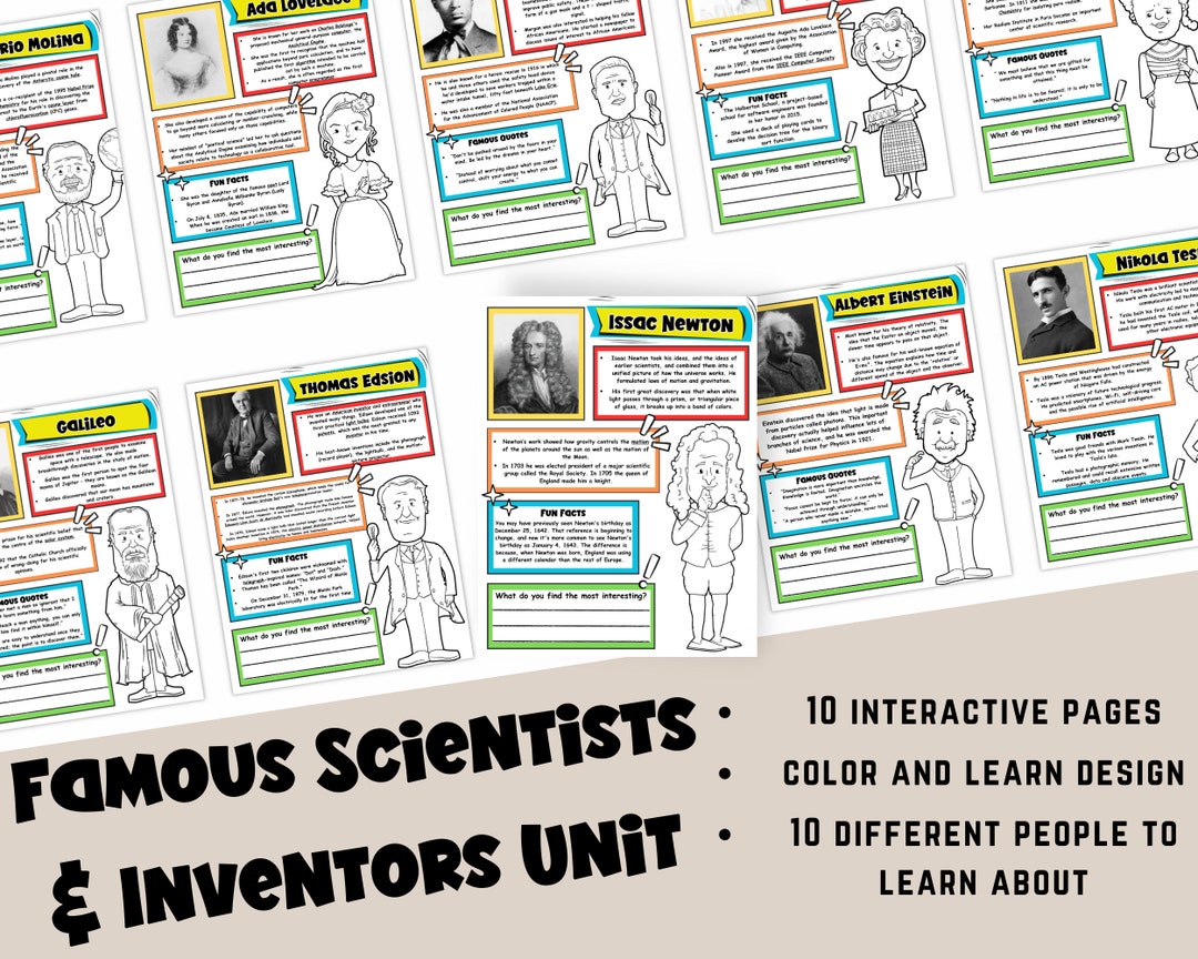 Famous Scientist and Inventors Interactive Unit Study Worksheets ...
