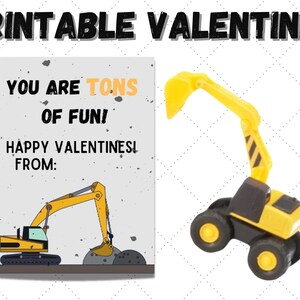 Construction Valentines Day Card| Digital Valentines for Kids Classroom ...