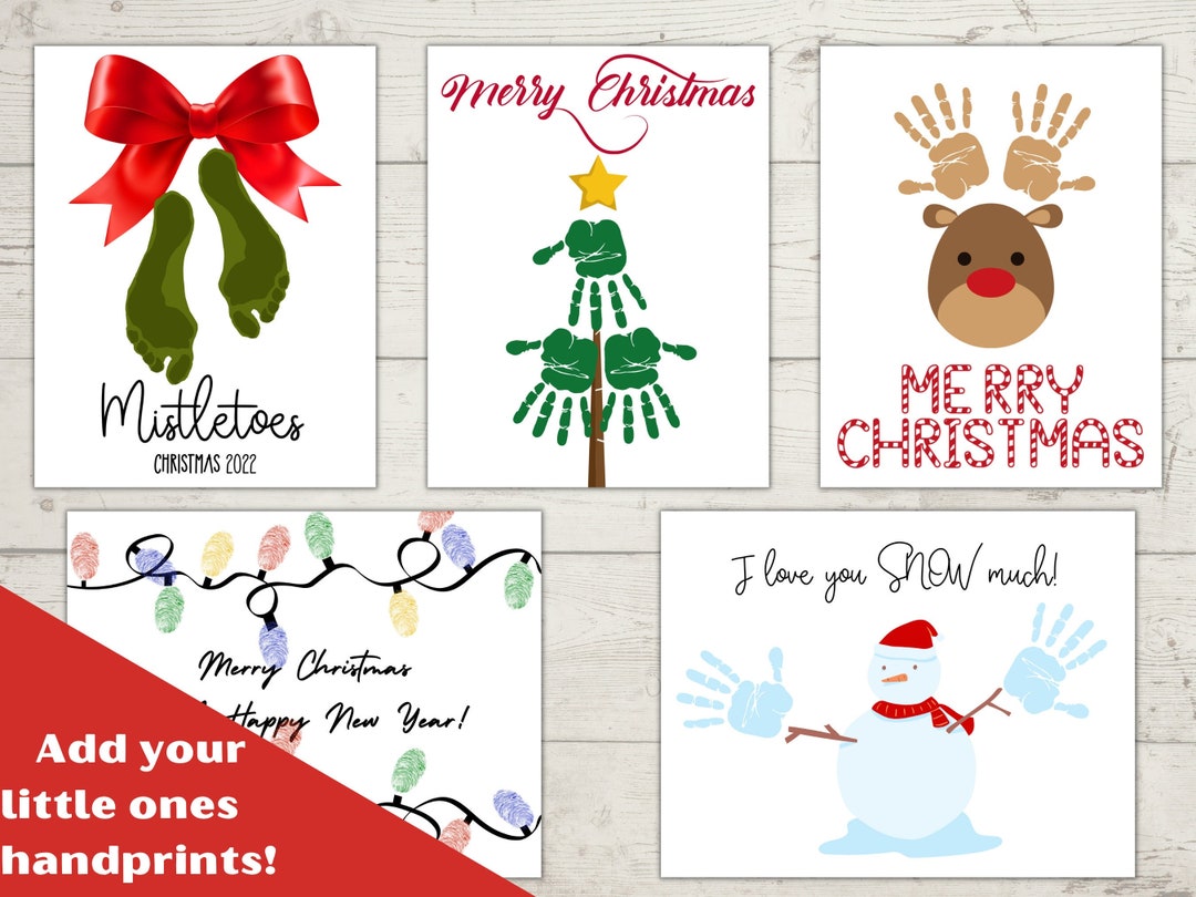 Christmas Hand Print Art Printable Christmas Toddler - Etsy