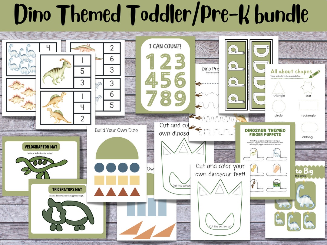 Dinosaur Learning Bundle: Toddler & Preschool Activities (digital ...