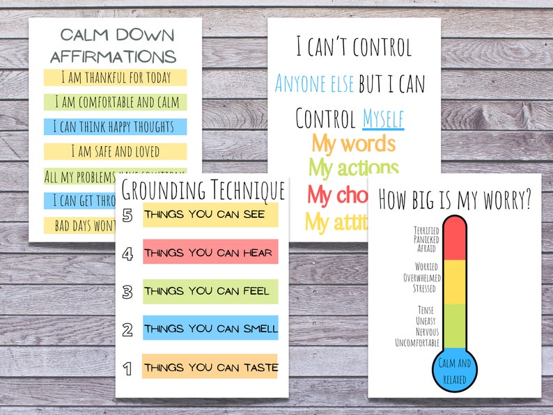 Calm Down Corner Kit for Kids With Mindfulness Breathing - Etsy
