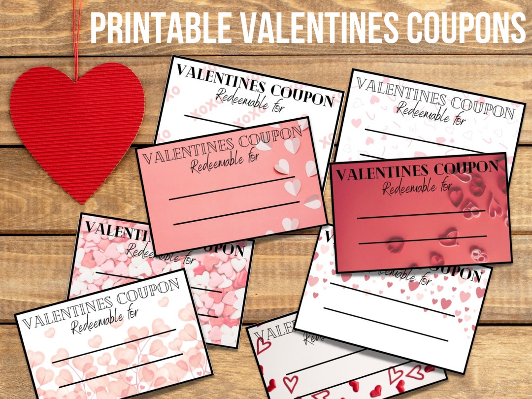 Printable Valentines Day Coupons, Printable Date Vouchers, Printable ...