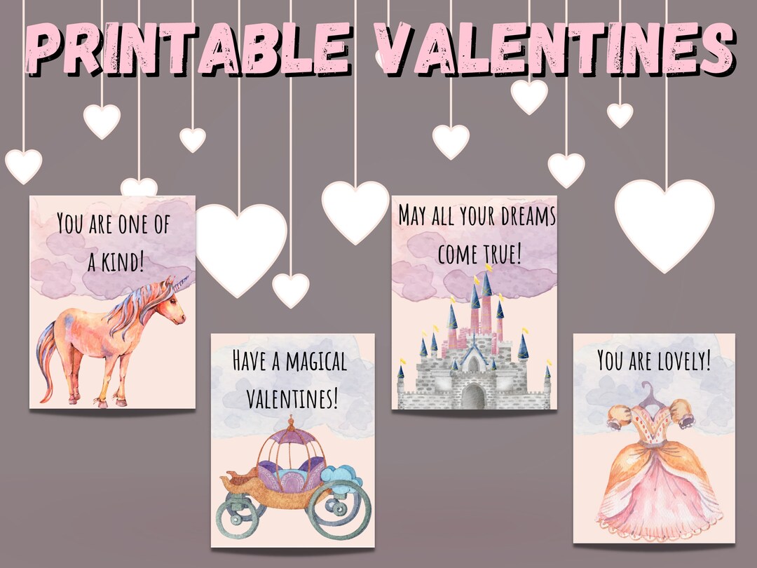 Princess Valentines Day Card| Digital Valentines Cards for Kids ...