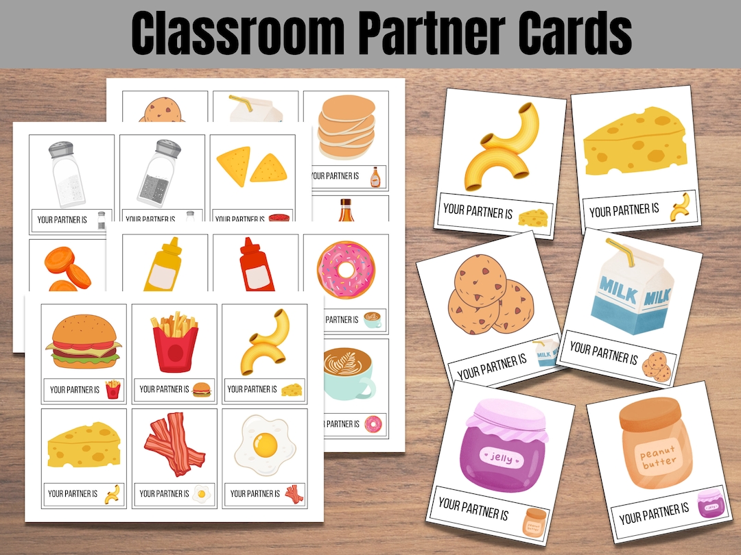 Teacher Classroom Partner Cards, Classroom Management Printable ...