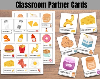 Classroom Partner Pairing Cards - Etsy