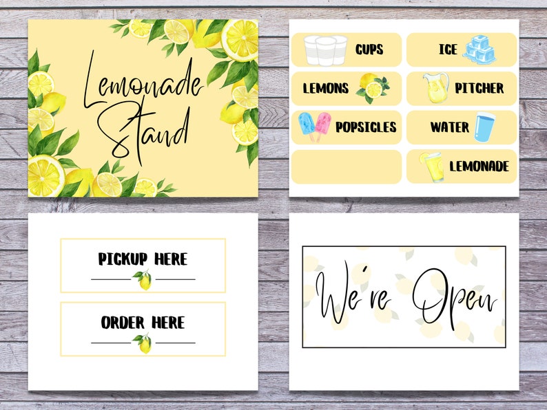 Lemonade Stand Pretend Play Set: Printable Dramatic Play (digital ...