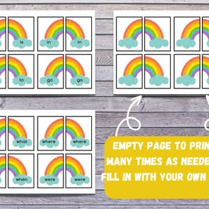 Sight Word Matching, Printable Spelling Game, Kindergarten Sight Words ...