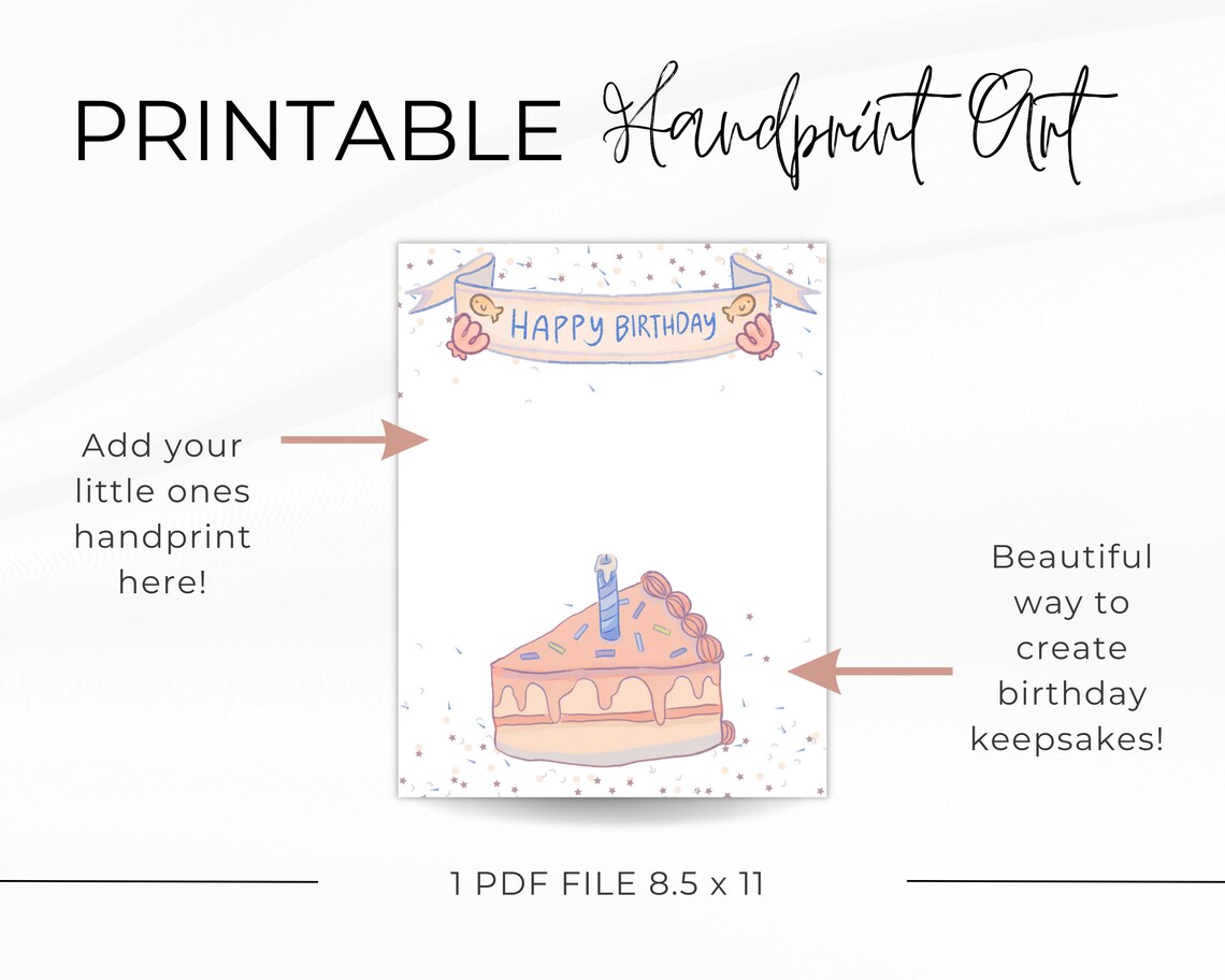 Printable Handprint Art First Birthday Baby Keepsakes - Etsy