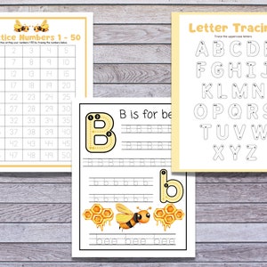 Bee Themed Preschool/ Kindergarten Learning Bundle, Spring Printable ...