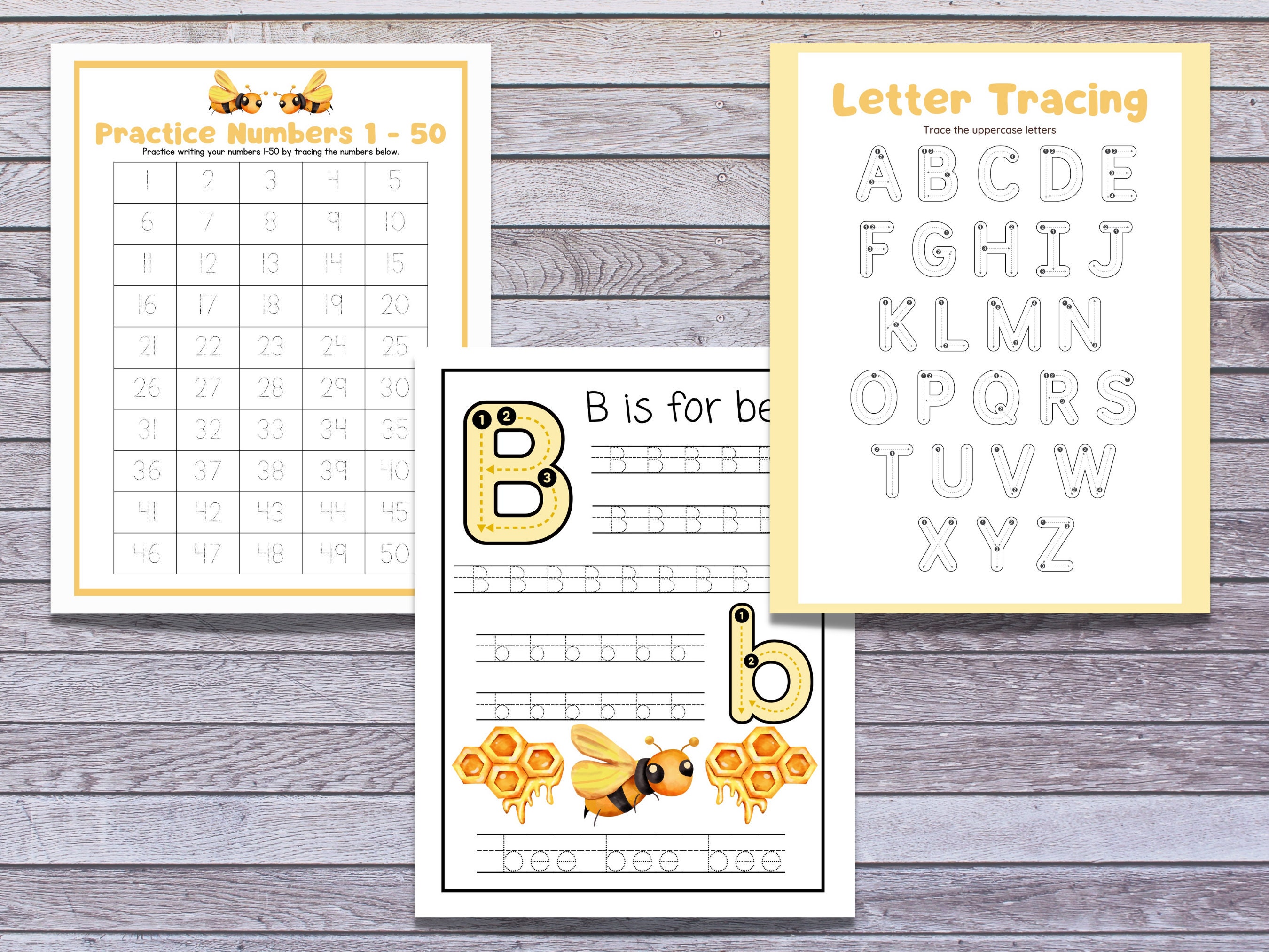 Bee Themed Preschool/ Kindergarten Learning Bundle, Spring Printable ...