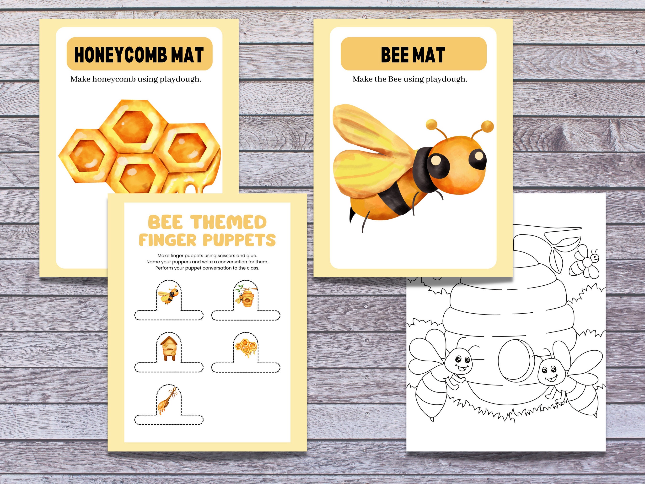 Bee Themed Preschool/ Kindergarten Learning Bundle, Spring Printable ...