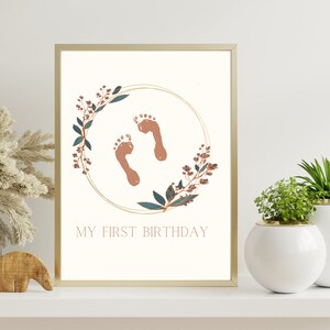 Printable Handprint Art| First Birthday| Baby Keepsakes| Printable Kids ...