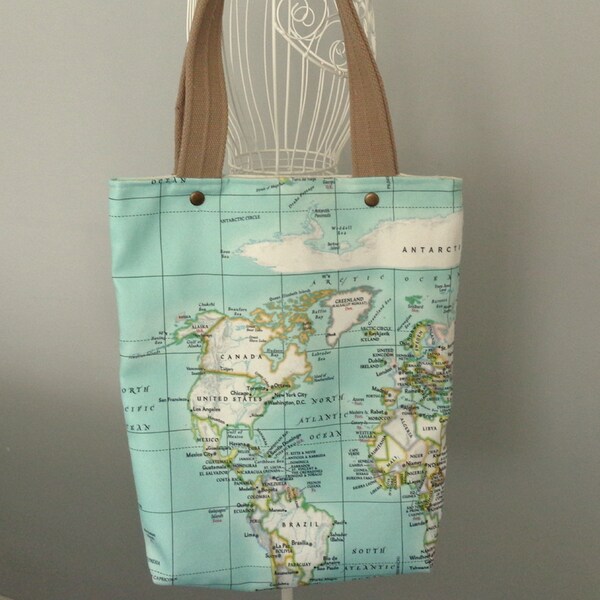 Blue World Map - Etsy