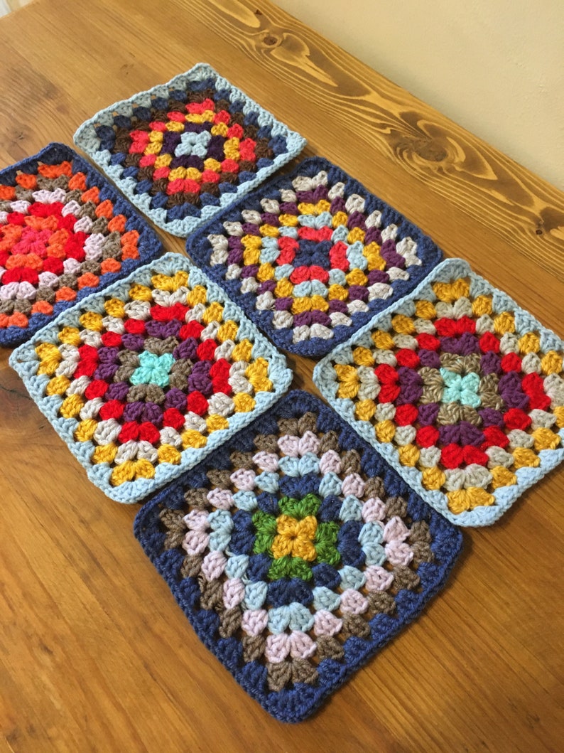 9 Crochet Granny Squares Granny Squares Crochet Motif - Etsy