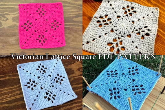 VINTAGE Granny Square Pattern Victorian Lattice Square - Etsy