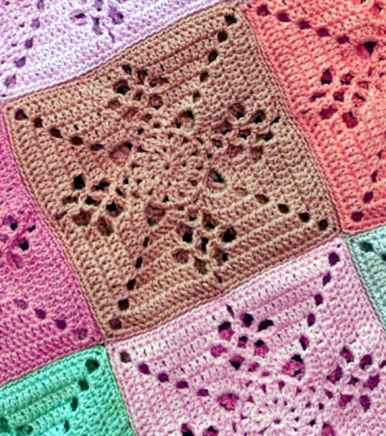 Granny Square Pattern Victorian Lattice Square Crochet Etsy
