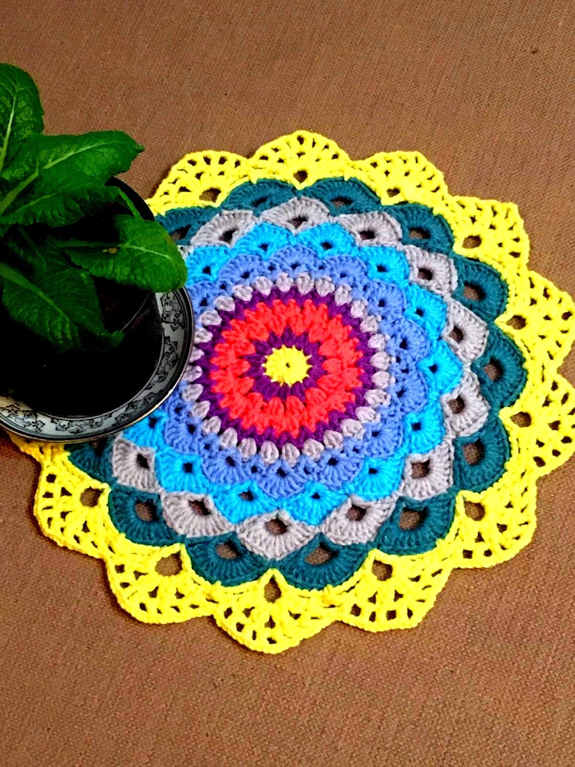 Crochet Pattern Mandala Pattern, Flower Mandala Pattern, Crochet ...