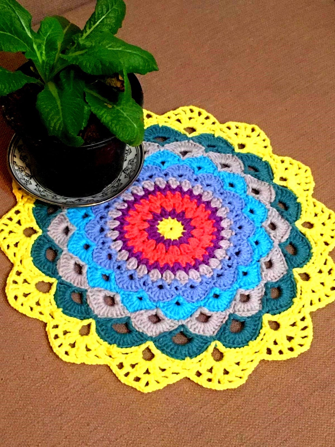 Crochet Pattern Mandala Pattern, Flower Mandala Pattern, Crochet ...