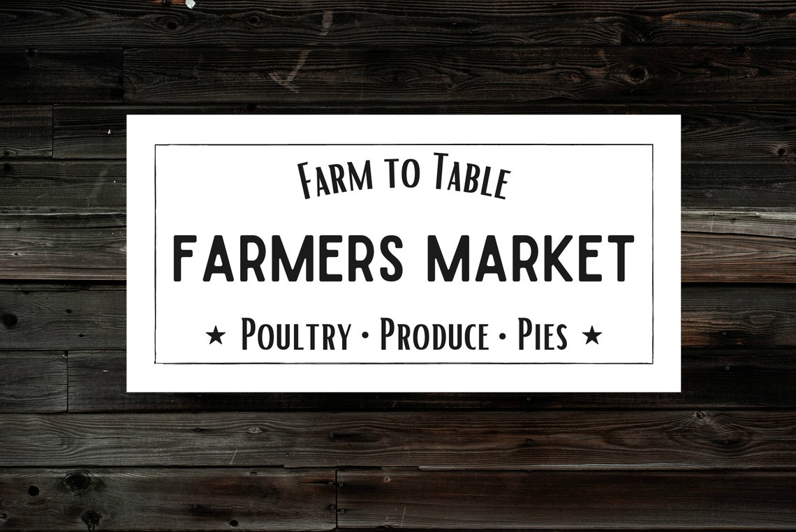 20x10 Farmers Market Printable Sign Printable Kitchen Decor - Etsy