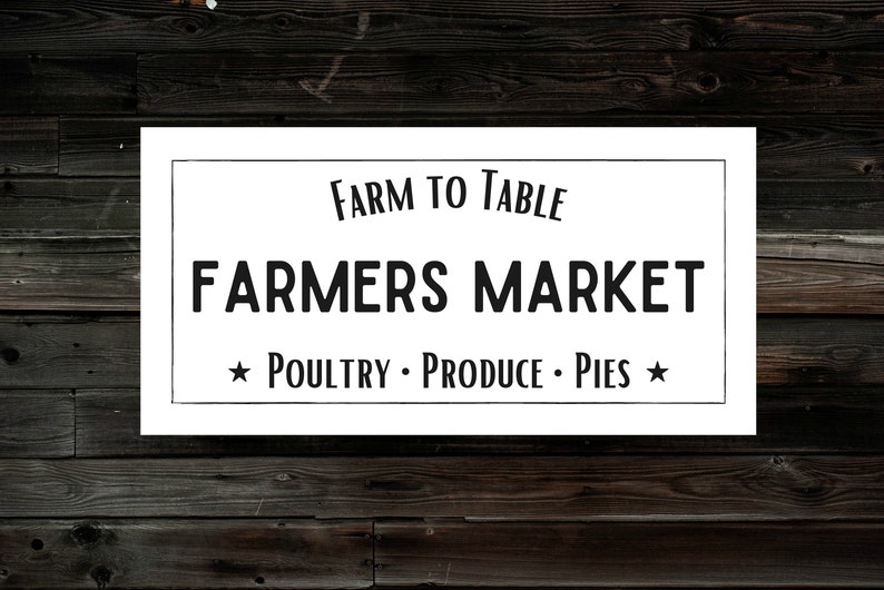 20x10 Farmers Market Printable Sign, Printable Kitchen Decor, Farm Sign ...