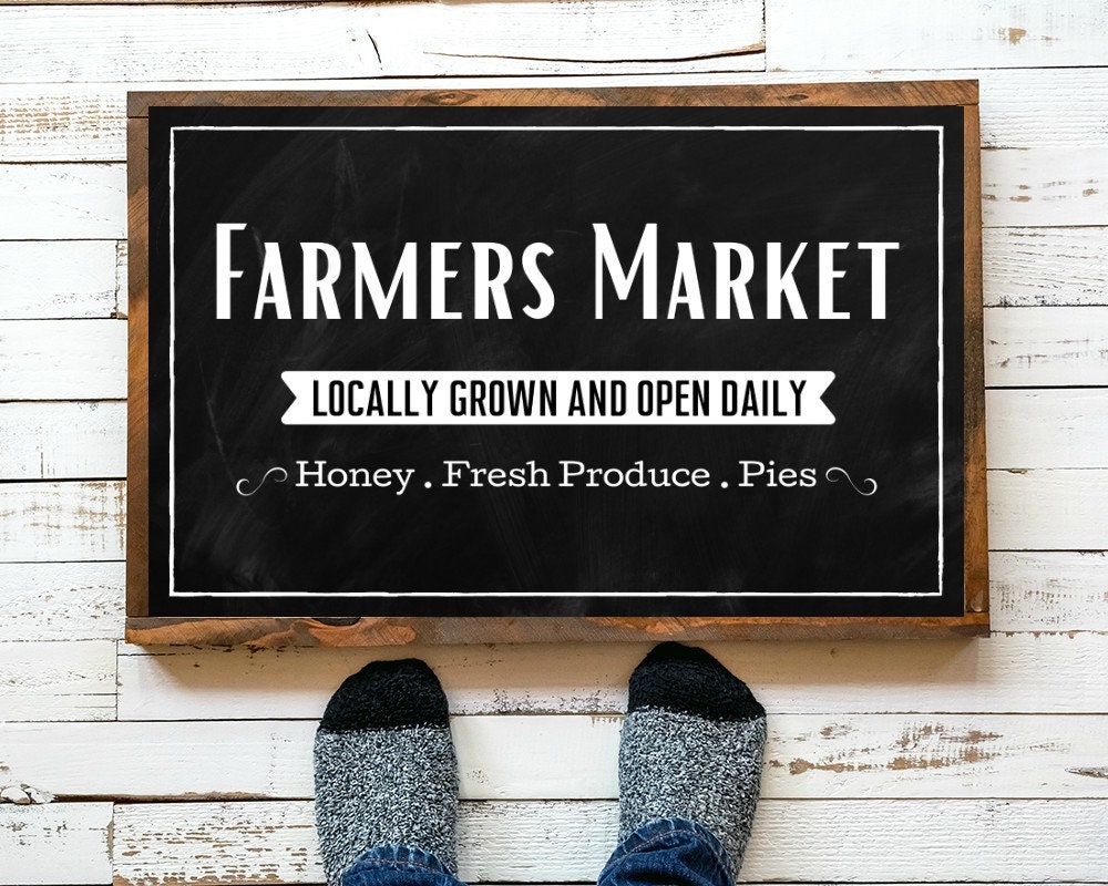 Farmers Market Printable Sign, 20x10, 24x16, A4, Svg, Kitchen Printable ...