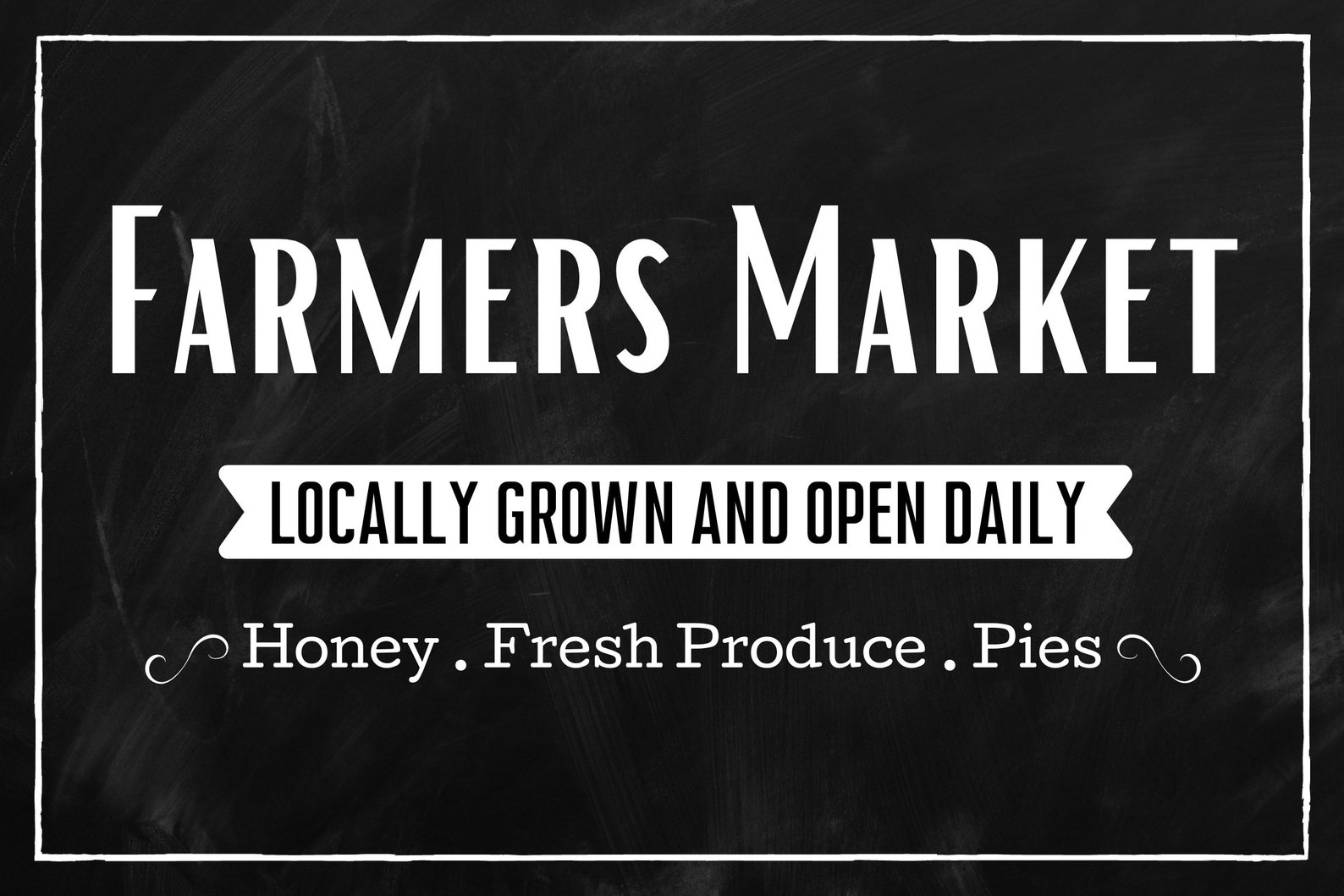 Farmers Market Printable Sign, 20x10, 24x16, A4, Svg, Kitchen Printable ...