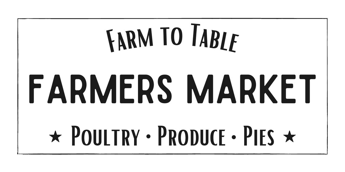 20x10 Farmers Market Printable Sign Printable Kitchen Decor - Etsy