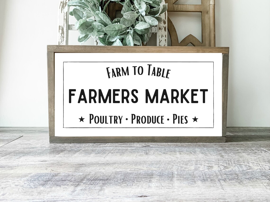 20x10 Farmers Market Printable Sign Printable Kitchen Decor - Etsy