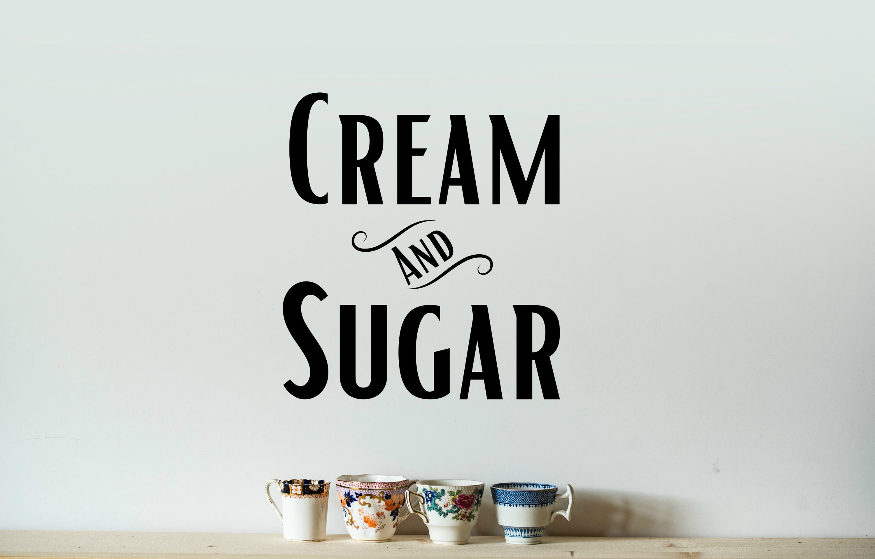 Printable Vintage Sign, Cream and Sugar, Simple Old Fashioned Sign ...