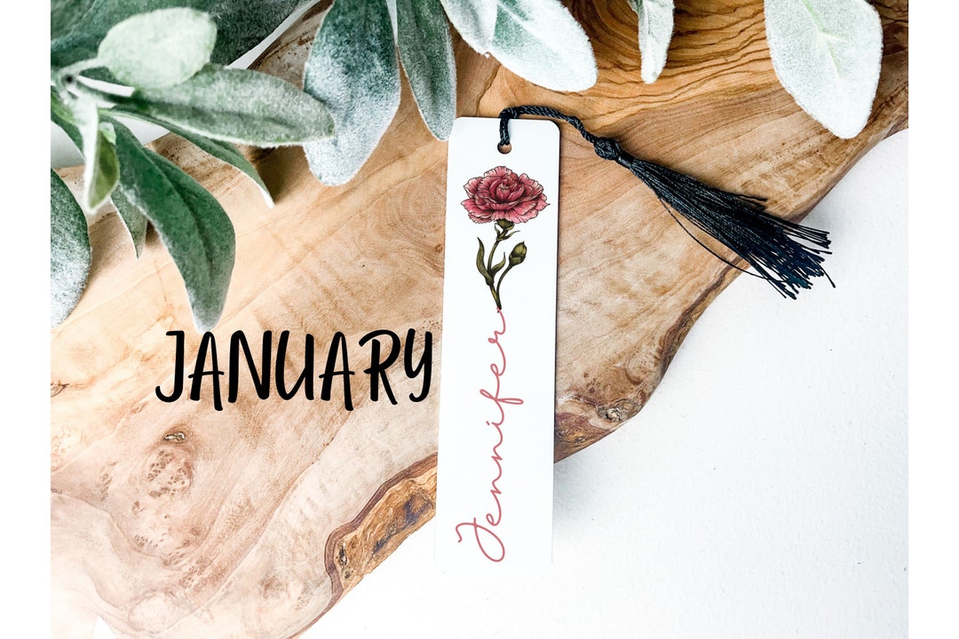 Personalized Birth Month Flower Bookmark - Aluminum Bookmark - Etsy