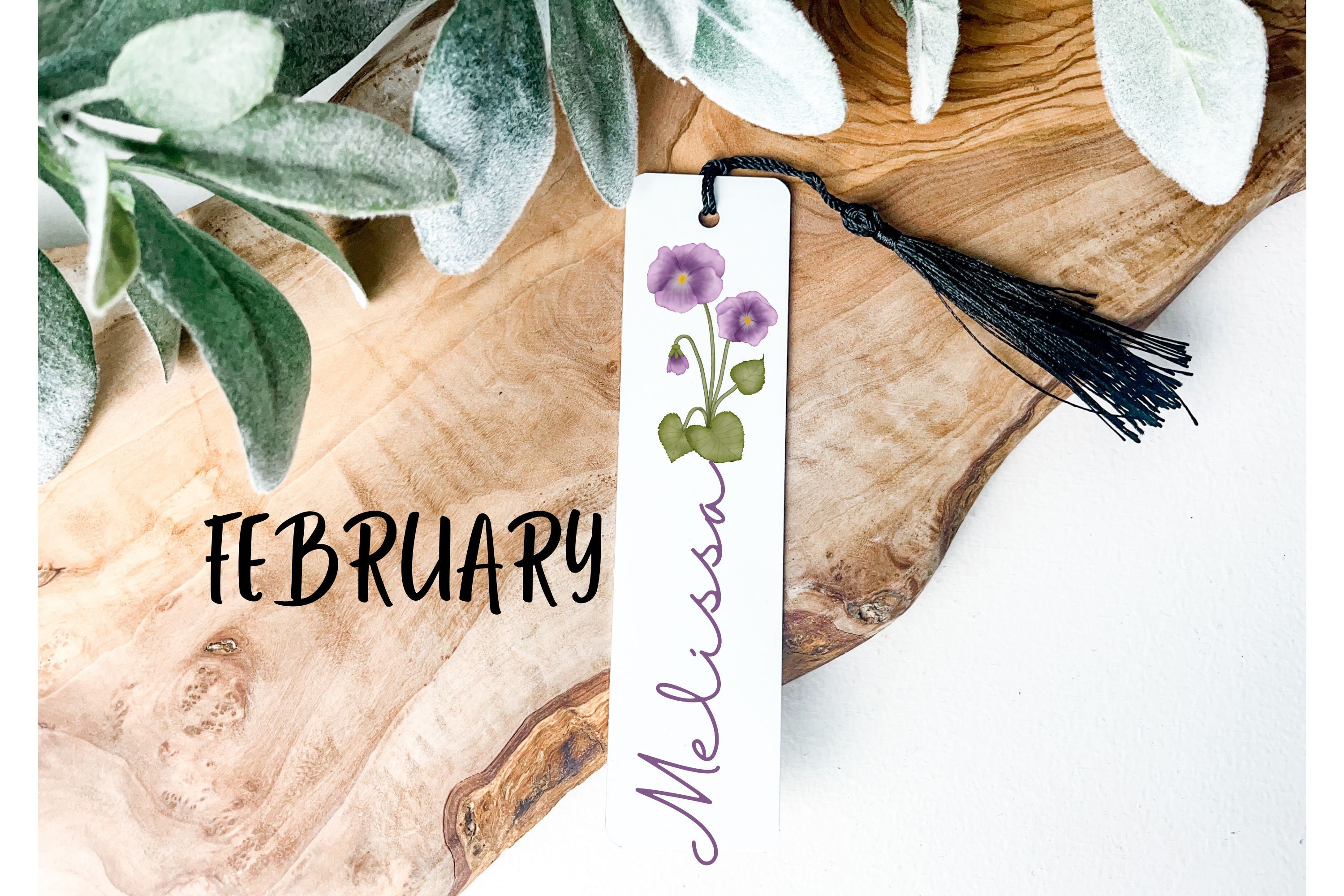 Personalized Birth Month Flower Bookmark Aluminum Bookmark - Etsy