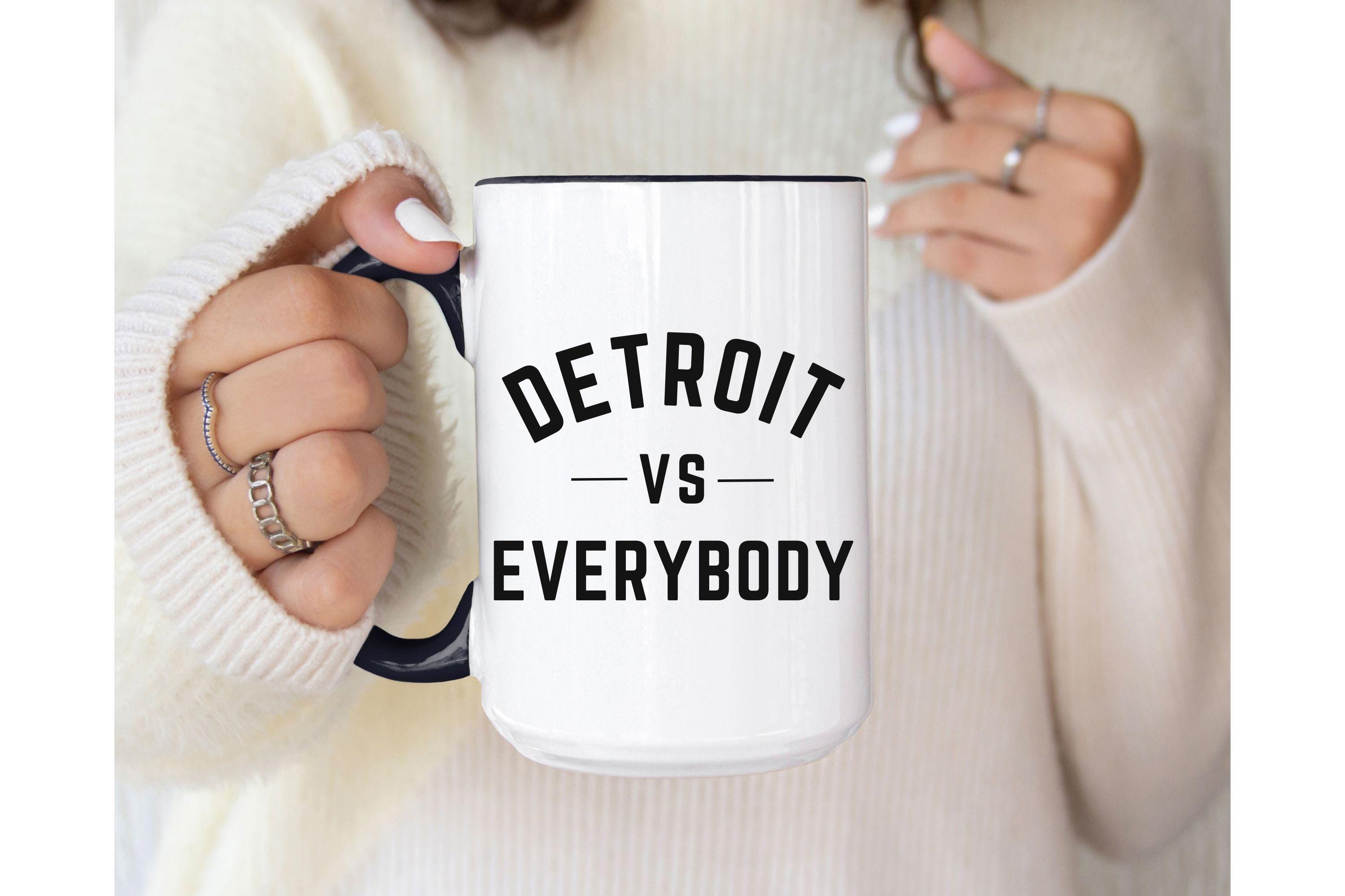 Detroit Versus Everybody Coffee Cup - 12 or 15 Ounce Size - Lions - Etsy