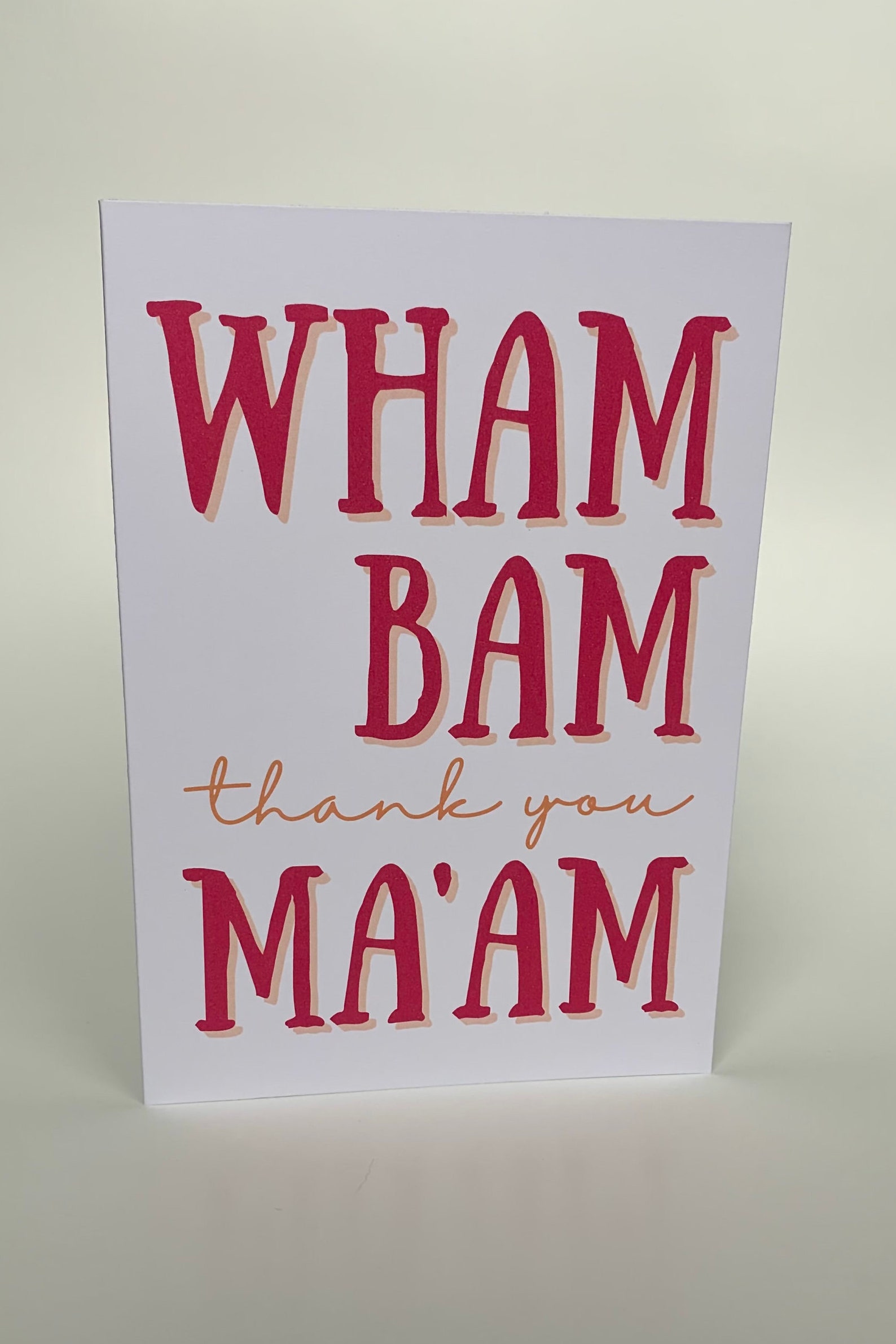 Wham Bam Thank You Ma'am Thank You Card, Funny Thank You Card - Etsy