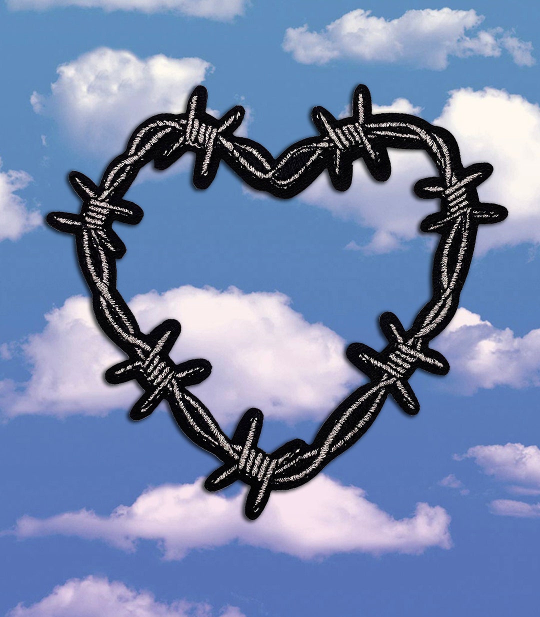 Metallic Barbed Wire Heart Patch - Etsy