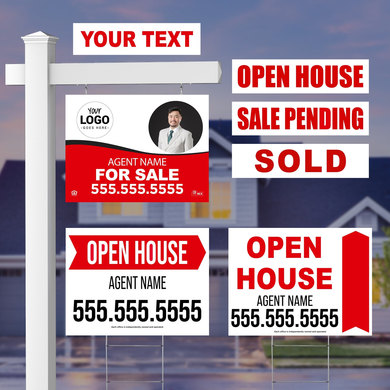 Real Estate Signs Package, Shipped Same Day; Open House, for Sale, Sale ...