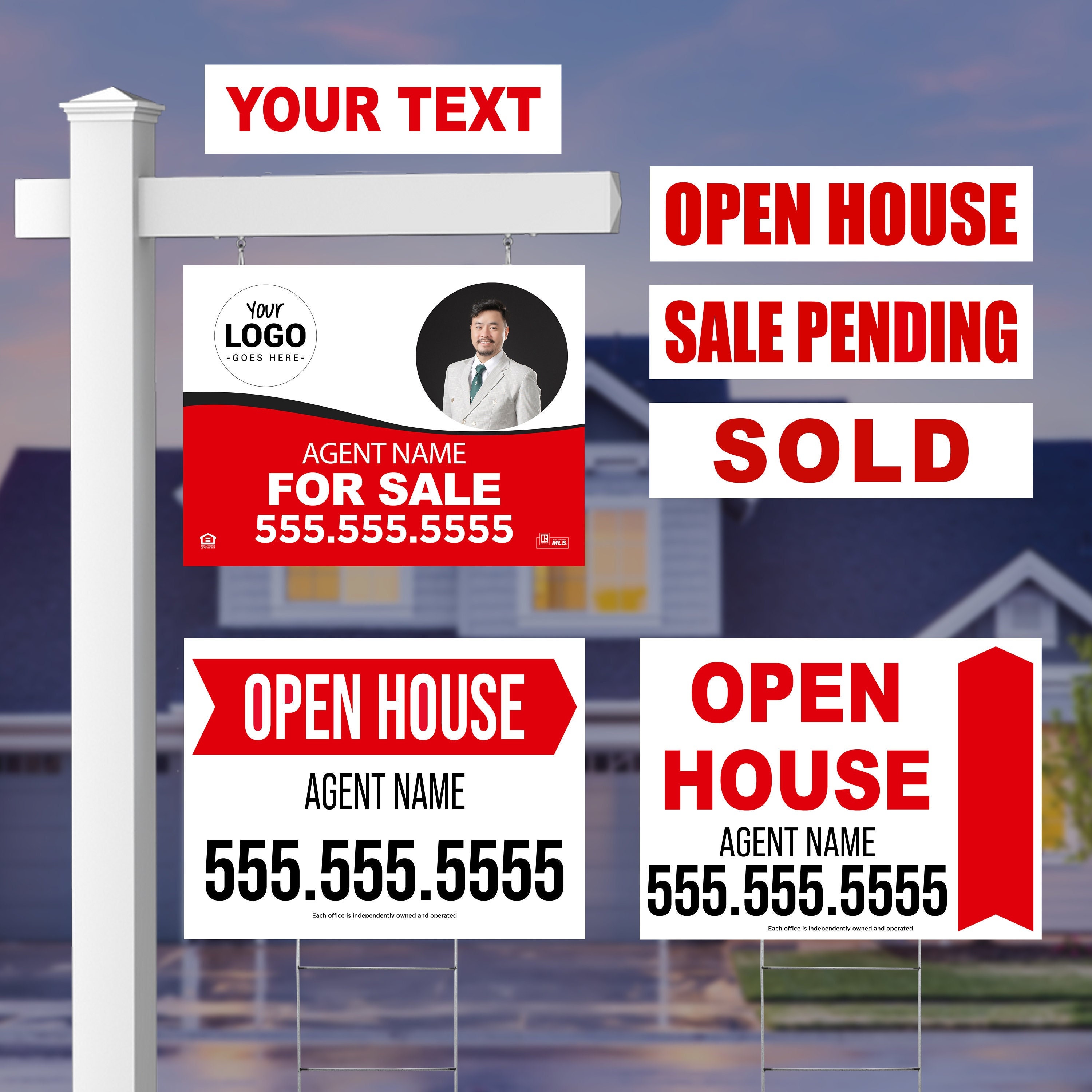 Real Estate Signs Package, Shipped Same Day Open House, for Sale, Sale ...