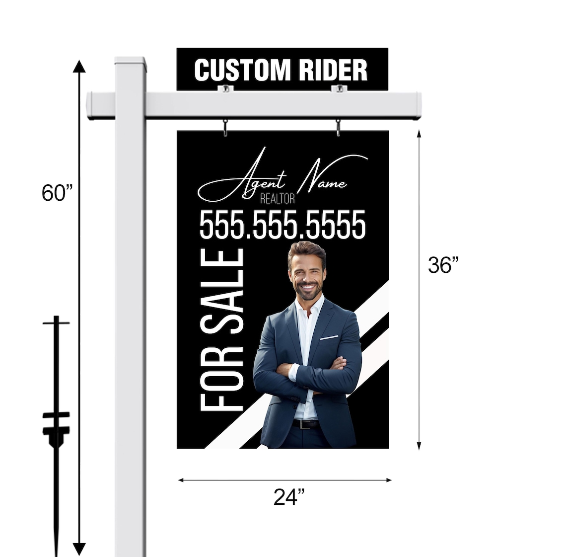 Real Estate Sign 24"x36" 3mm Thickness - Free Design Services, Realtor ...