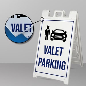 Custom A Frame Signicade Valet Parking Sign & 2 24x36 Inch Custom ...