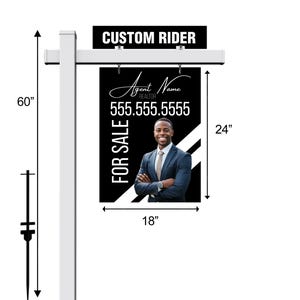Real Estate Sign + PVC Post + Rider, for Sale, Open House, Realtor ...