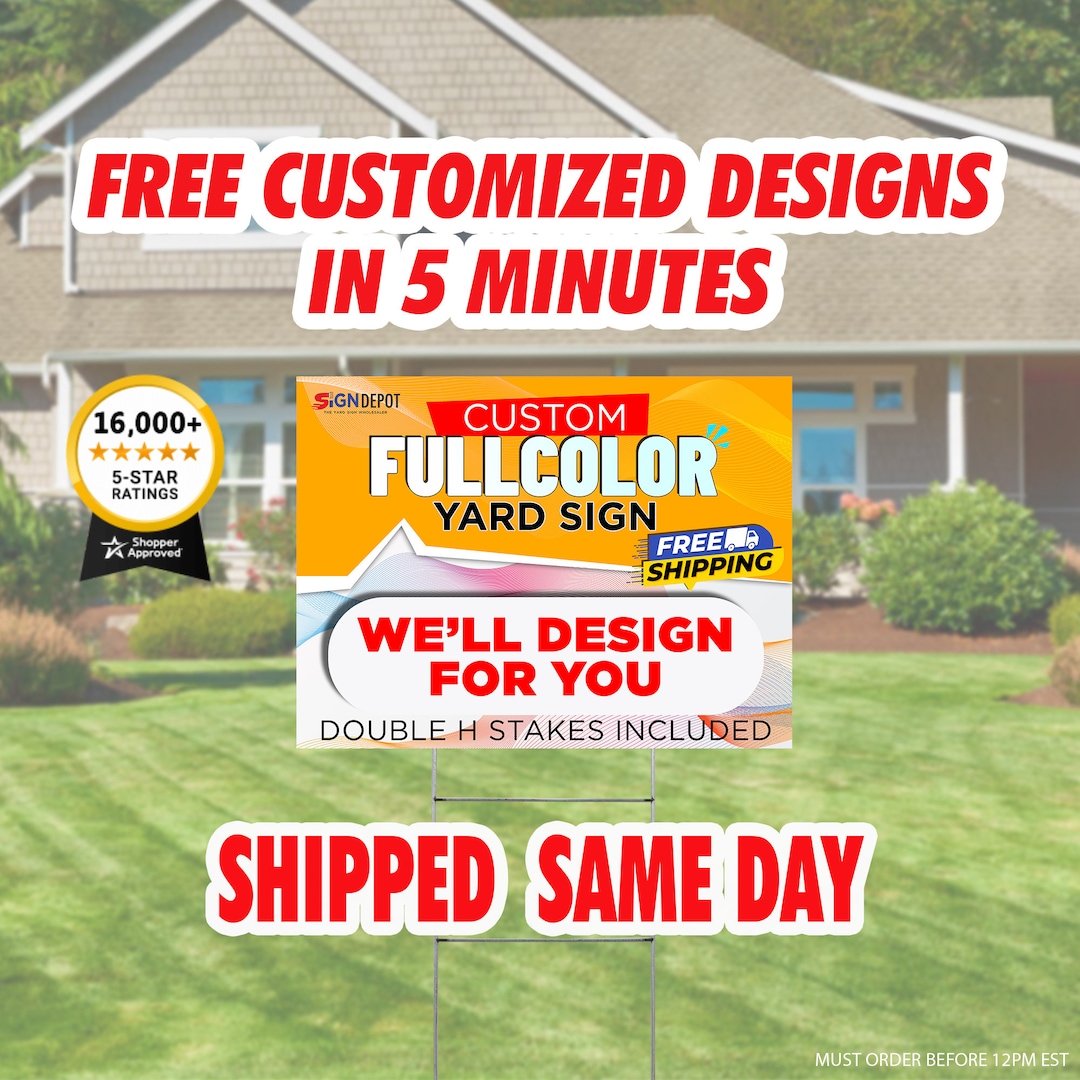 Full Color Yard Signs 24x18 Lawn Signs Bandit - Etsy