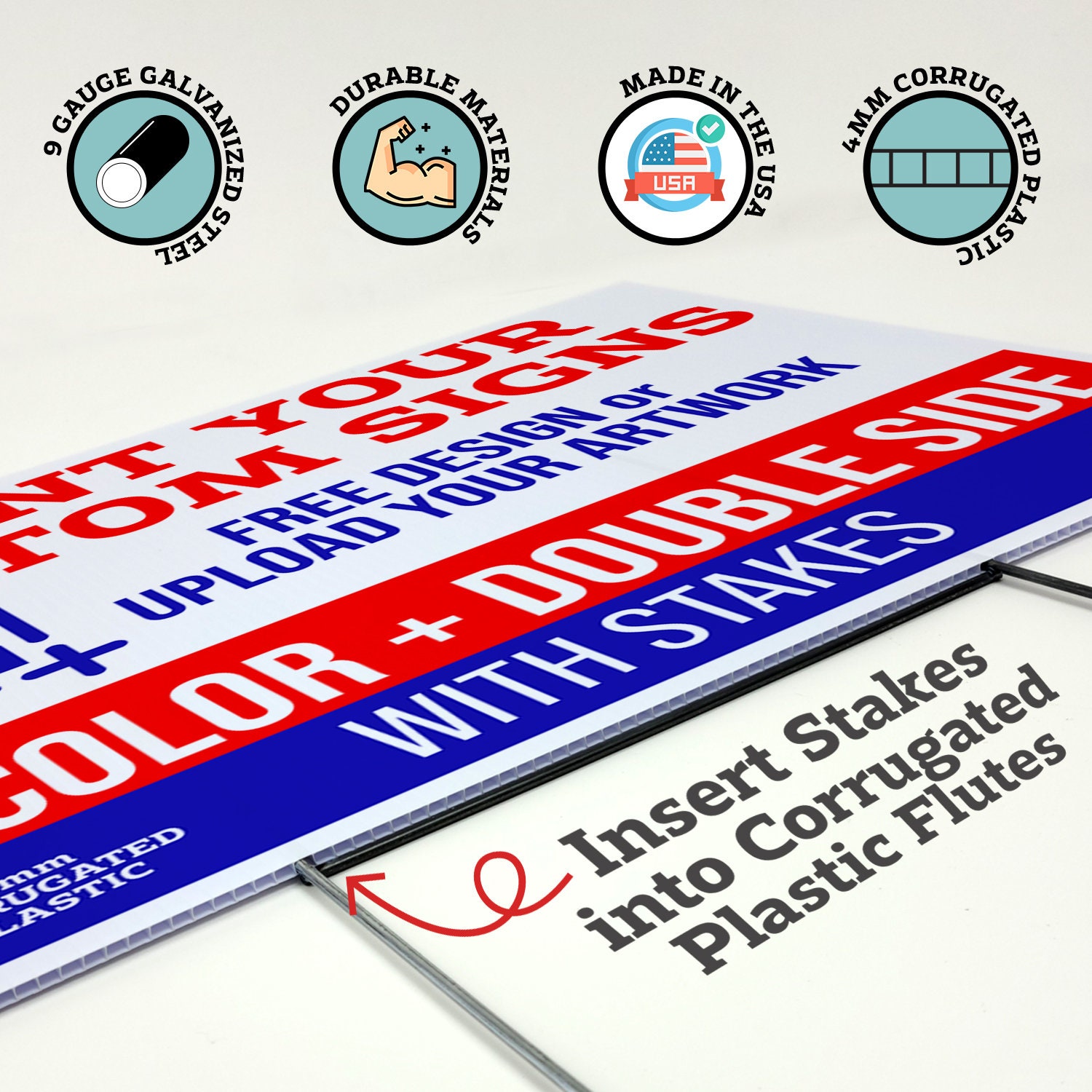 Custom Yard Signs 2 Color Shipped Same Day, Cheap Lawn Signs, Bandit ...