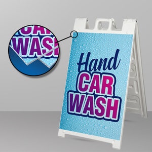 Custom A Frame Signicade Car Wash Sign & 2 24x36 Inch Custom Printed ...