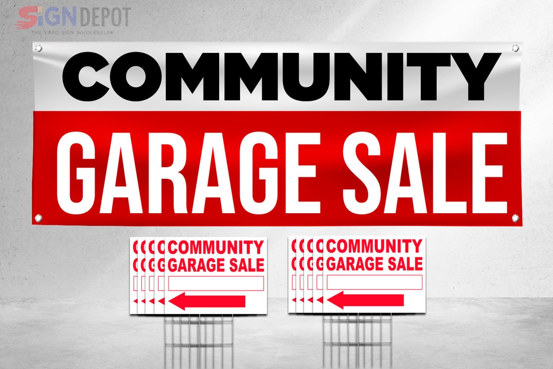 Personalized Community Garage Sale 3'x6' Vinyl Banner 13 Oz & 10 Yard ...