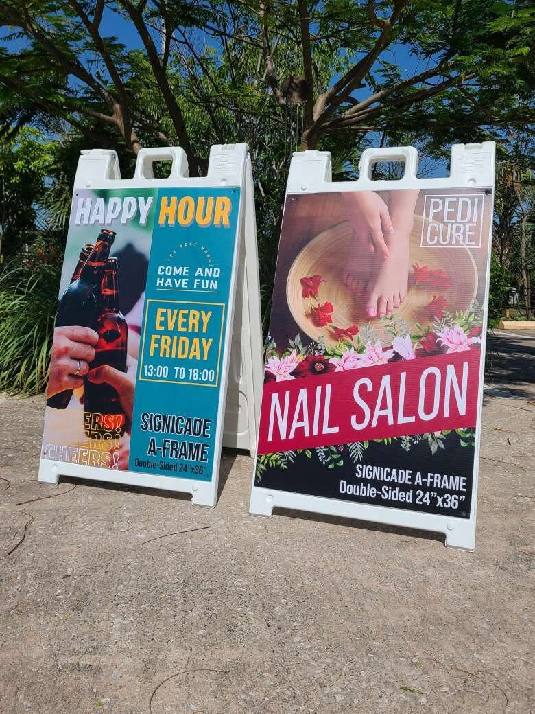 White Signicade A Frame & 2 Corrugated Plastic Sign Panels 24x36 Inch ...