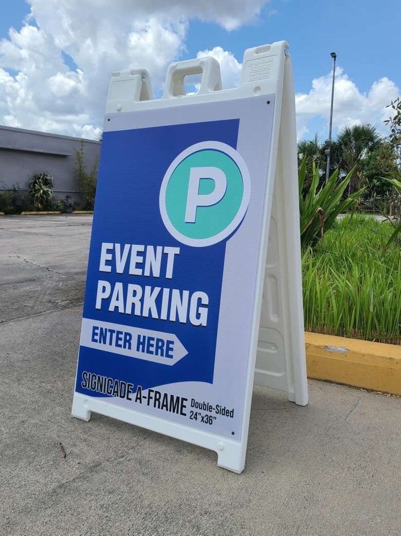 Custom A Frame Signicade Sign & 2 24x36 Inch Custom Printed Fullcolor ...