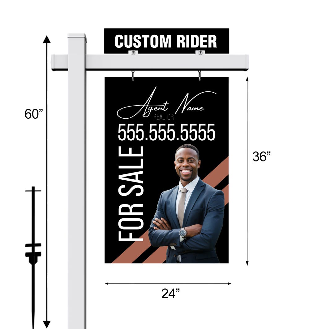 Real Estate Sign + PVC Post + Rider, for Sale, Open House, Realtor ...