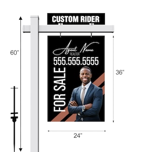 Real Estate Sign + PVC Post + Rider, for Sale, Open House, Realtor ...