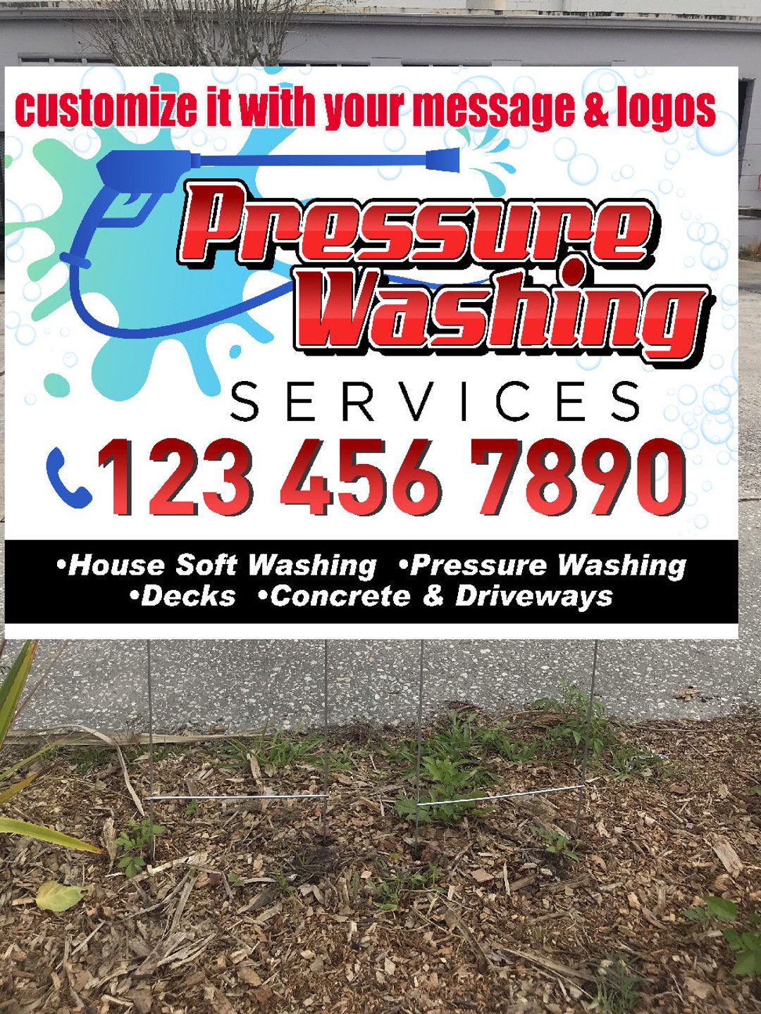 Pkg 4 Large Sign 24x36" Corrugated Sign 4mm and 8 Double H-stake 10x30 ...
