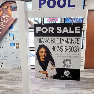 Custom Real Estate Sign PVC Post + Sign Panel & Rider, for Sale, Open ...