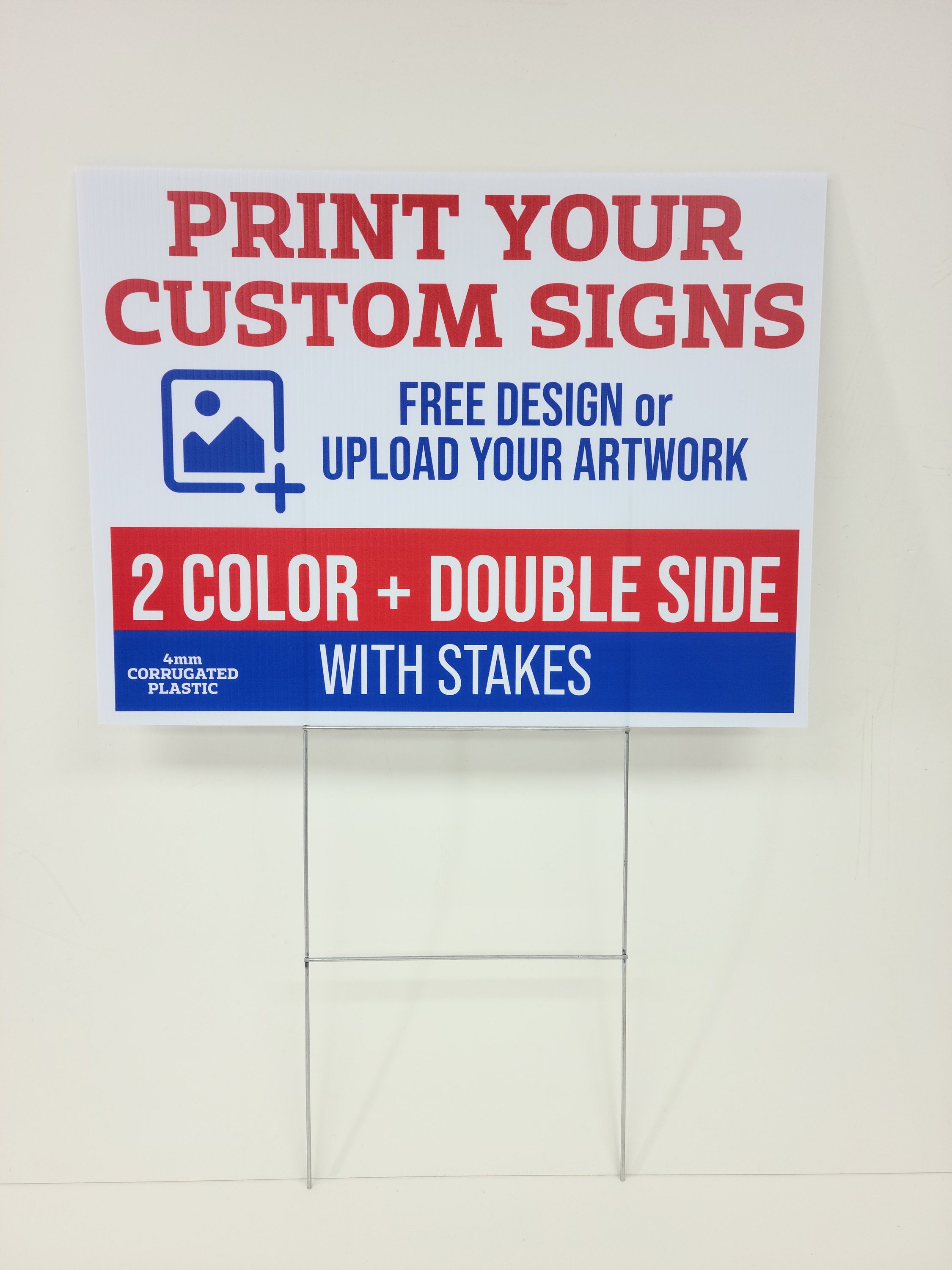 Custom Yard Signs 2 Color Shipped Same Day, Cheap Lawn Signs, Bandit ...